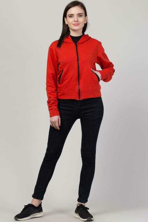 Buy Neelja Women Red Fleece Solid Jacket (XL) l Womens jackets l ...