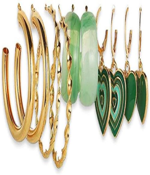 Buy DESTINY JEWEL'S Heart Shap Dripping Oil Temperment Alloy Hoop ...