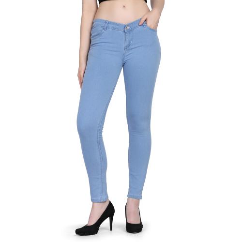 Buy Plazma Jeans Womens Mid Waist Skinny Fit Ice Blue Color Jeans|women ...
