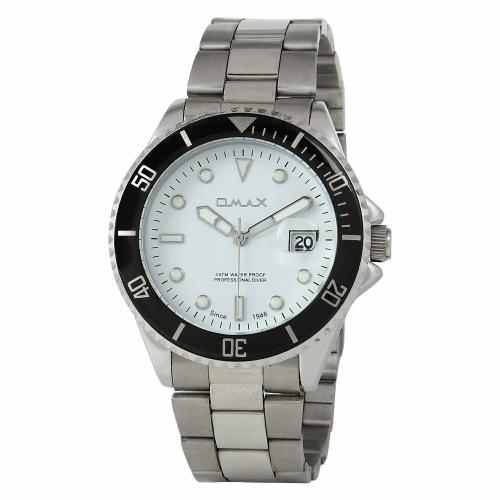 Buy OMAX Analog Silver Watch white Dial With Silver Strap for Men ...