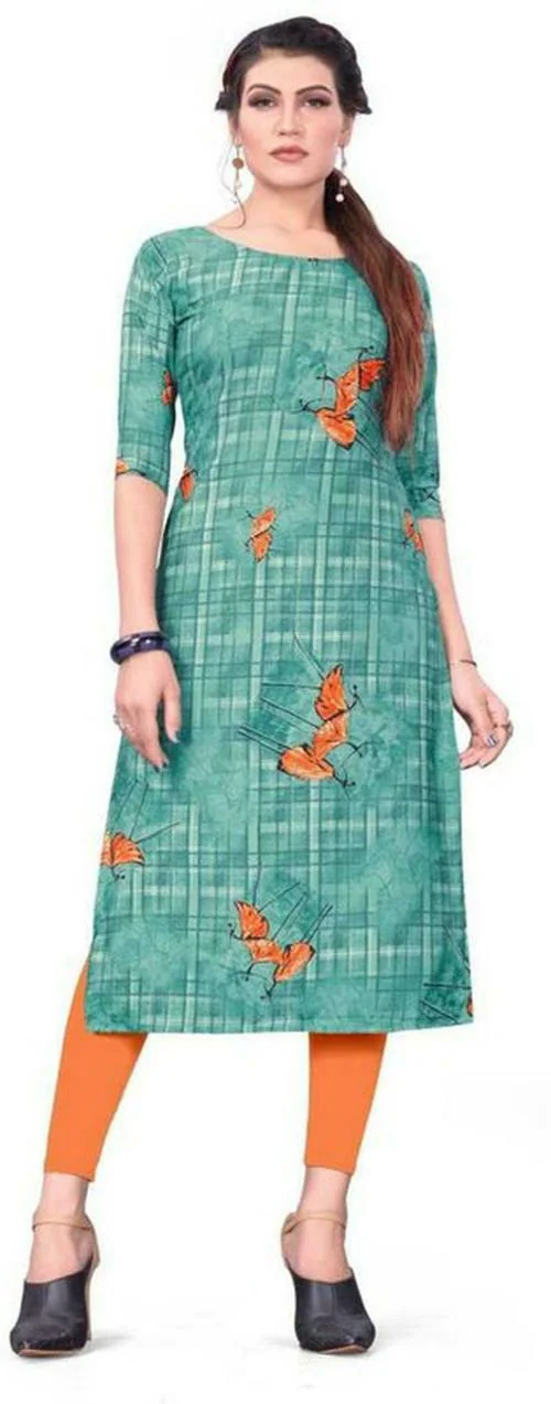 Buy SHREE INFINITY EXPORT Women Multicolor Solid Crepe A-Line Kurta Online at Best Prices in ...
