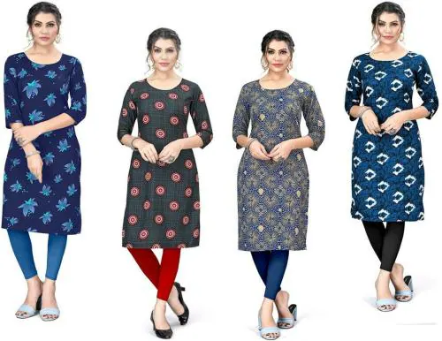 Buy SHREE INFINITY EXPORT Women Multicolor Printed Crepe A-Line Kurta Online at Best Prices in ...