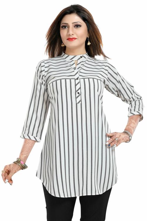 Buy Meher Impex Women Crepe short A-Line Floral Printed Short Kurta ...