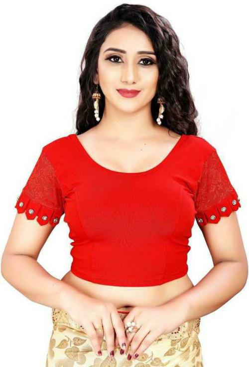Buy Sanmati Creation Women Red Self Design Pure Cotton Single Blouse Online at Best Prices in ...