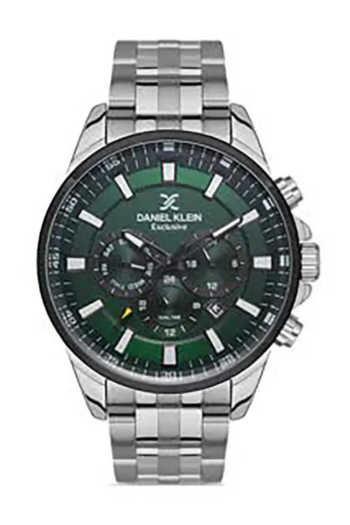 Buy Daniel Klein Analog Green Dial Silver Strap Watch for Men (DK.1. ...