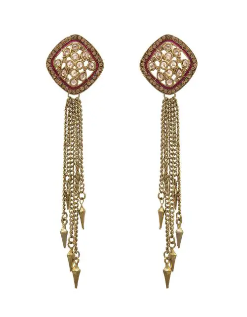 Buy Jfl - Jewellery For Less Traditional One Gram Gold Plated Polki Diamond Designer Earrings ...