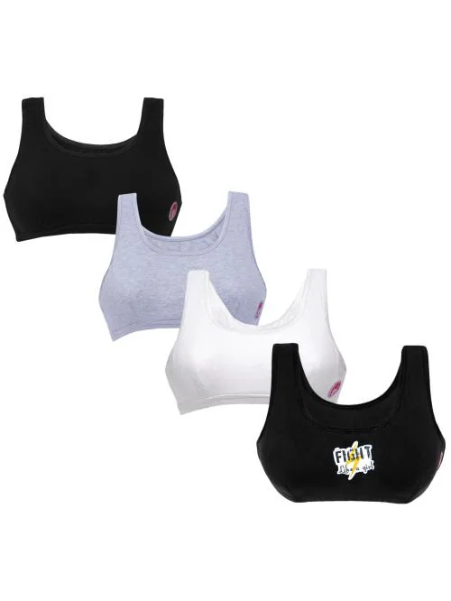 Buy Dchica Set of 4 Non Wired Beginner/Sports Bras For Girls Online at ...