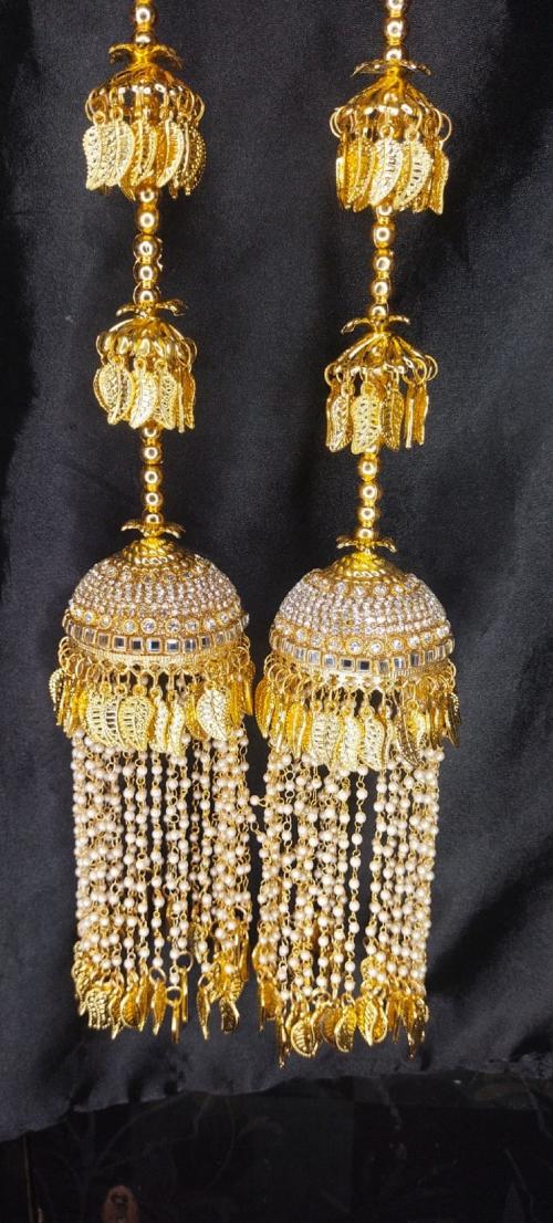 Buy KSK.KALIRA Indian Handmade Designer Brass Gold-plated Kaleere, Set ...