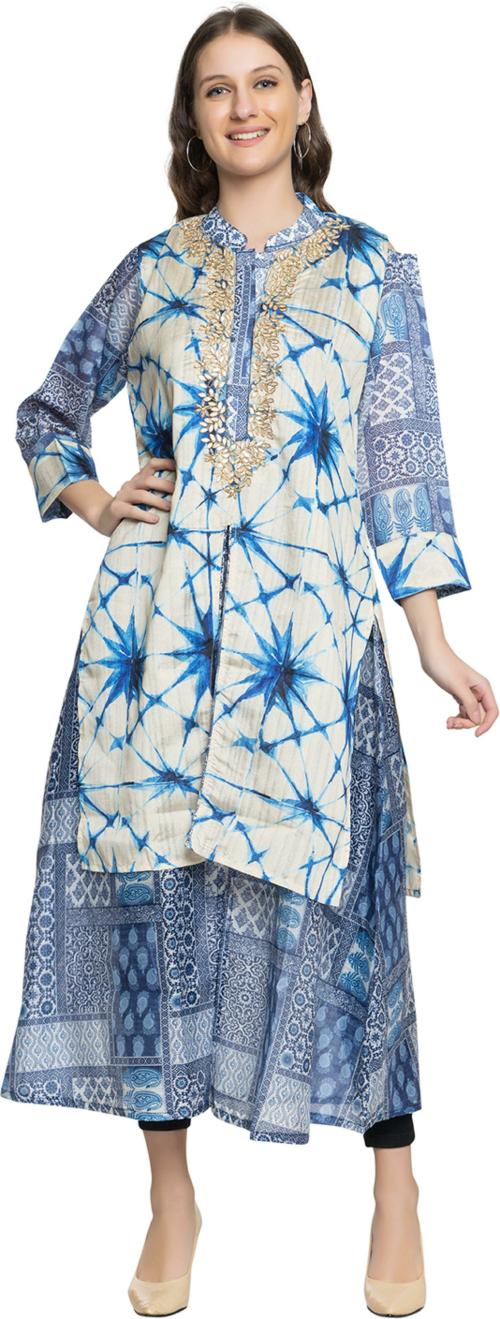 ELTHIA classy Silk Kurtis For Summer-Blue - JioMart