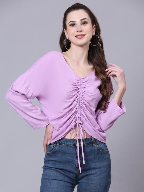 Buy POMEGAL Purple & Solid Casual Regular Top - 6XL Online at Best ...