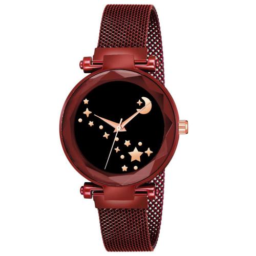 Buy Varni Retail Latest Star Black Dial Maroon Magnetic Buckle Strap ...