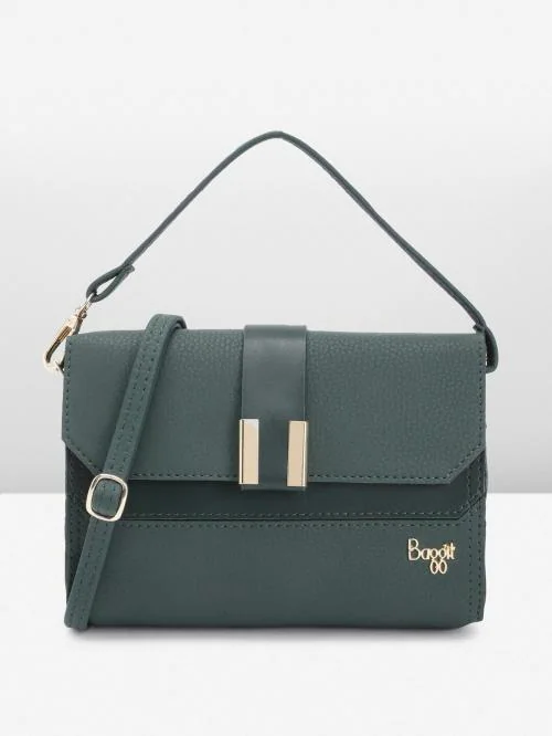 Buy Baggit Green Polyurethane (PU) Sling Bag For Women Online at Best ...