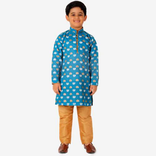 Buy Pro-Ethic Style Developer Ethnic Wear Cotton Dark Green Kurta ...