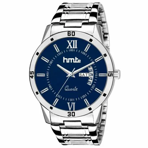 Buy HMTe HM-9222 Blue Dial Silver Chain D&D Analog Watch for Men Online ...