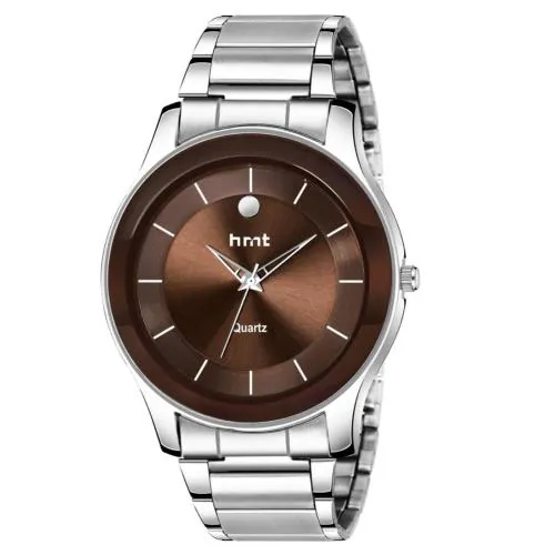 Buy hrnt Analog Brown Dial Silver Strap Watch for Men (HMTS-B9001 ...