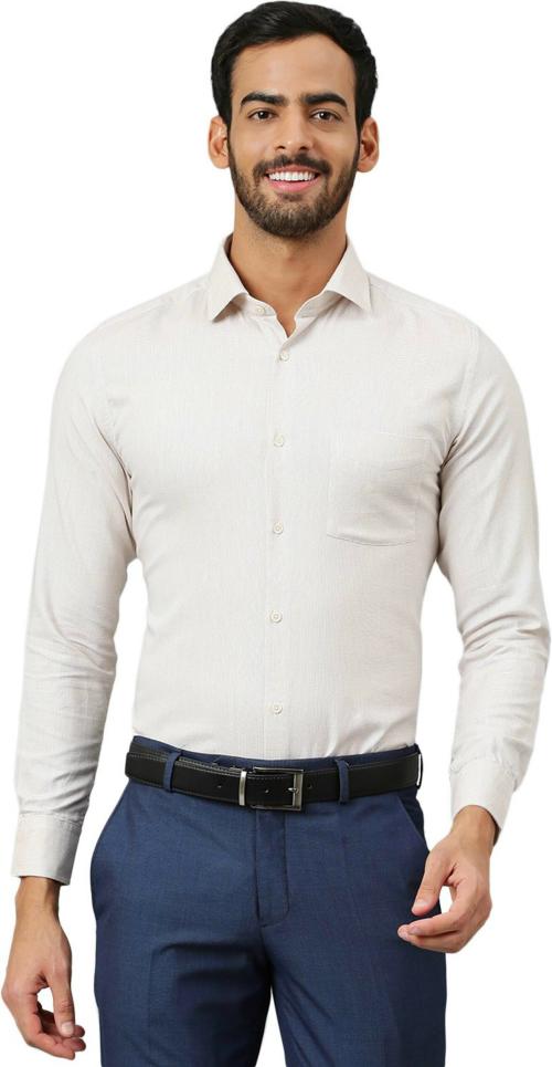 Buy Richlook Men Beige Solid Chiffon Formal Shirt Online at Best Prices ...