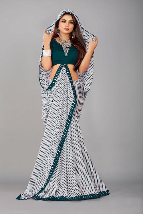 Buy Flip The Style Women Morpinchh Peacock Printed Georgette Bollywood ...