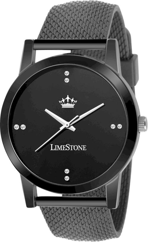 Buy LIMESTONE Analog Black Dial Black Strap Watch For Men (LS2734 ...