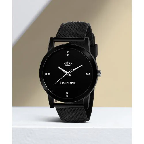 Buy LIMESTONE Analog Black Dial Black Strap Watch For Men (LS2734) Online at Best Prices in ...