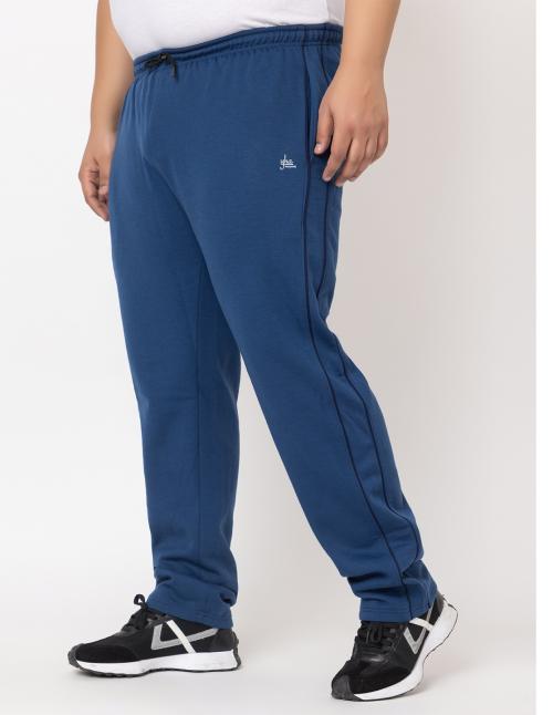 Buy YHA Men's Regular Fit Solid Plus Size Winter Lowers Indigo Online ...