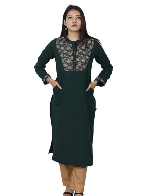 Buy Indicraft Women Green Wool Kurti - 6XL Online at Best Prices in ...