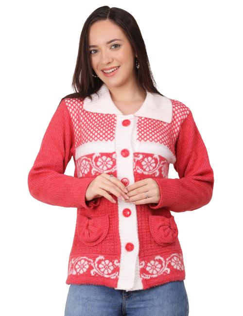 Buy manra Women Printed Collared Neck Casual Full Sleeve with Front ...