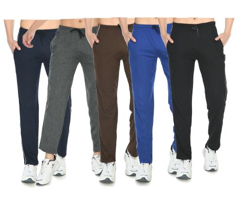 Buy IndiWeaves Mens Cotton Solid Lower/Track Pants (Pack of 5) Online ...