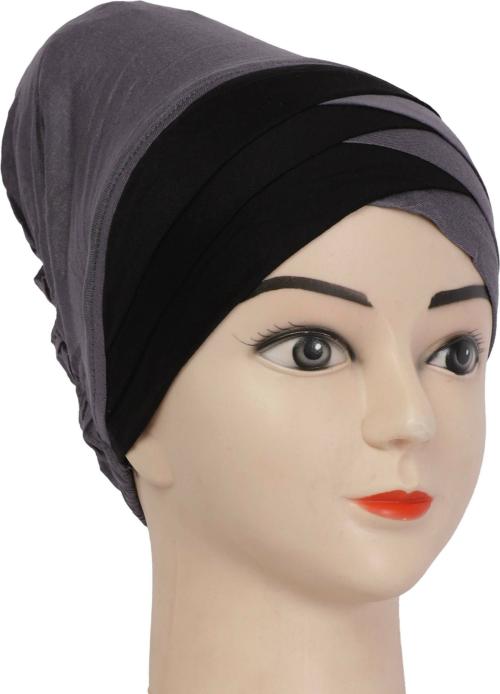 Buy Monati Women Grey Cotton Lycra Layered Under Hijabs Scarf Cap ...