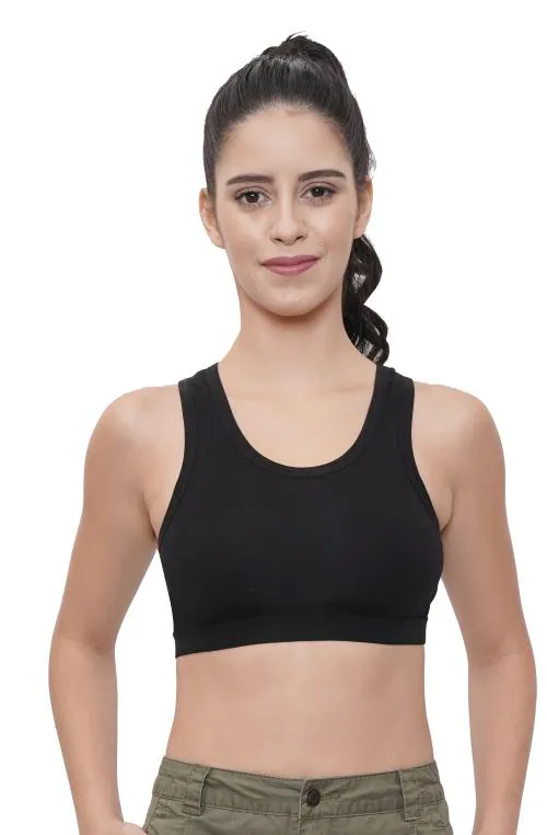 Buy FEMULA USHA Cotton Lycra Sports Vest Bra (Black Colour) Size 30B ...