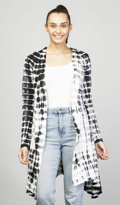 Buy Nimble Black Printed Long Shrug with Full Sleeves Online at Best ...