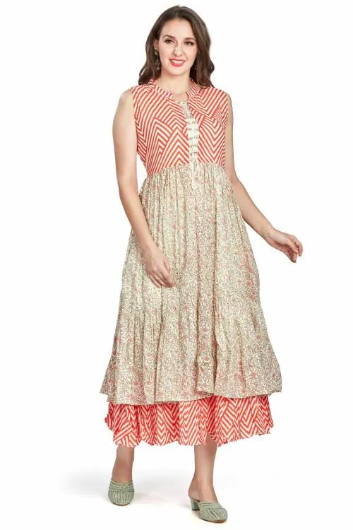 Buy nioni Floral Printed Flare Cotton Kurti for Women Suitable for ...