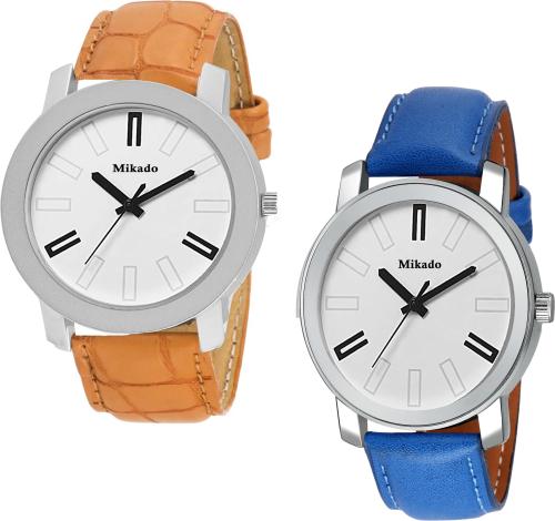 Buy Mikado Analog Multicolor Watch For Men ,Pack Of 2 Online at Best ...