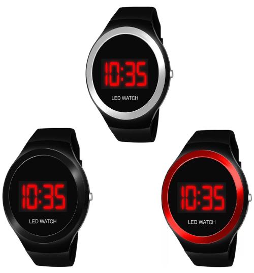 Buy hala - Combo Collection Apple Round Black, Red, Silver - Pack Of 3 ...