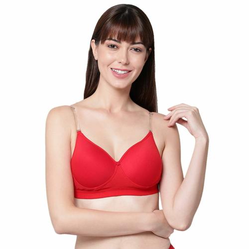 Buy PrettyCat Red Solid Cotton T-shirt Bra For Women (PC-BR-6051) Online at Best Prices in India ...