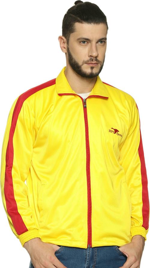Buy HPS Sports Men Yellow Polyester Solid Jacket (M) Online at Best ...