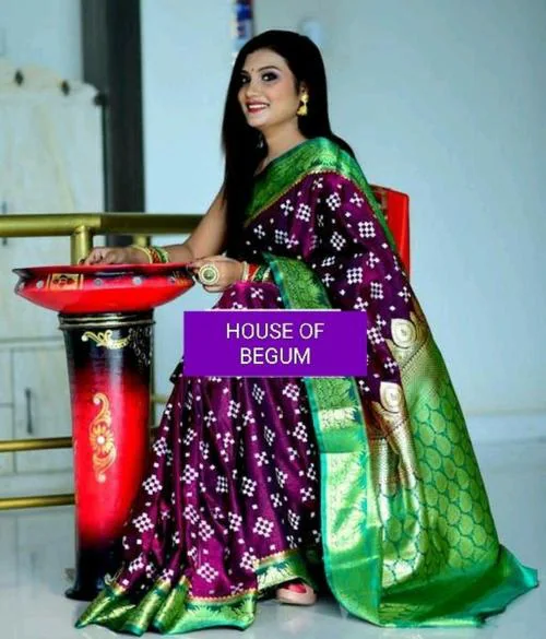 Buy GS Creation Naziyasarees Women Purple Satin Banarasi Saree Online at Best Prices in India ...