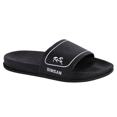 Buy Simsan Fashionable And Trendy Black Sliders For Men Online at Best ...