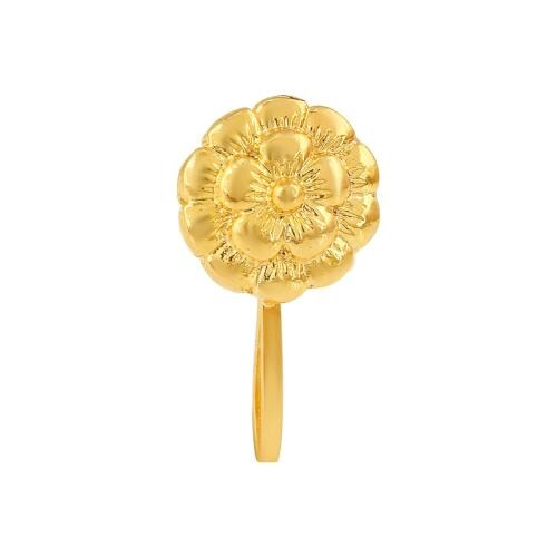 Buy ADMIER Brass Goldplated floral design Marathi Nath "Press to wear ...