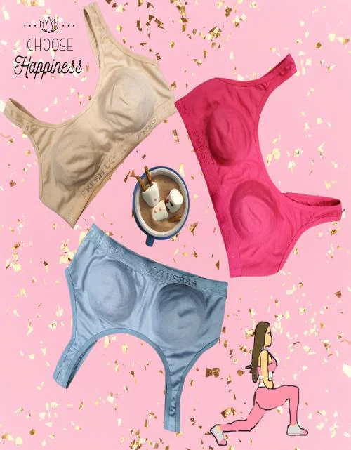 Buy Fresh Look GREY & GOLD & RANI Non Padded Full Coverage Women Sports ...