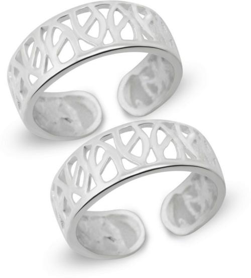 Buy Parnika Cutwork Broad Band Design Pure 92.5 Sterling Silver Toe Ring () Online at Best ...