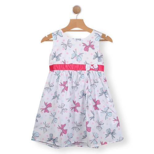 Buy MYY A-Line Fit and Flare Ribbon Printed Sleeveless Frock Online at ...