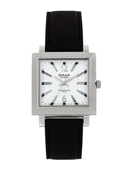 Buy OMAX Analog Black Watch white Dial With Black Strap for Men - SS316 ...