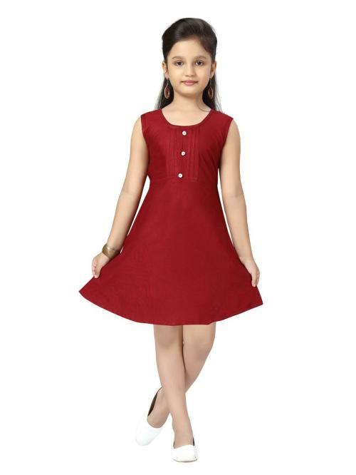 Buy Aarika Girls Maroon Color sleeveless Middi Online at Best Prices in ...