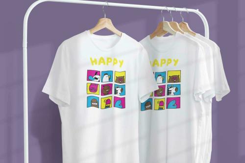 Buy Happy Animal Men Printed T-Shirt Funky Style In Half Sleeves ...