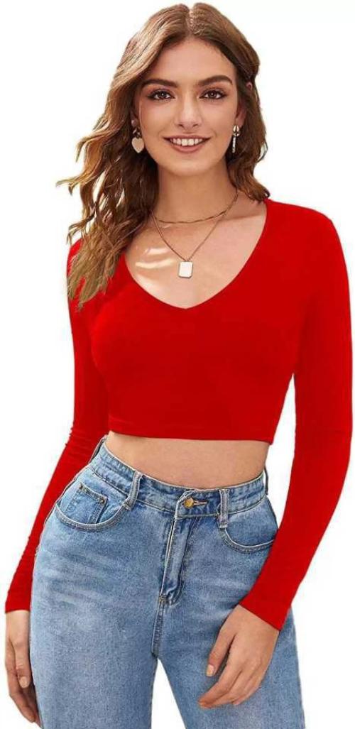 Buy Alekya Womens Red CropTop TC-080-Red-M Online at Best Prices in ...