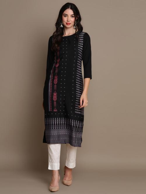 Buy AHIKA Women Black Printed Crepe Kurta Online at Best Prices in India - JioMart.