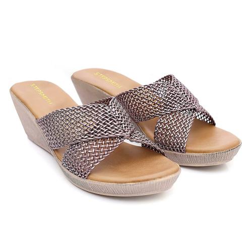 Buy Stepsmith Women Stylized Wedges (Grey) Online at Best Prices in ...