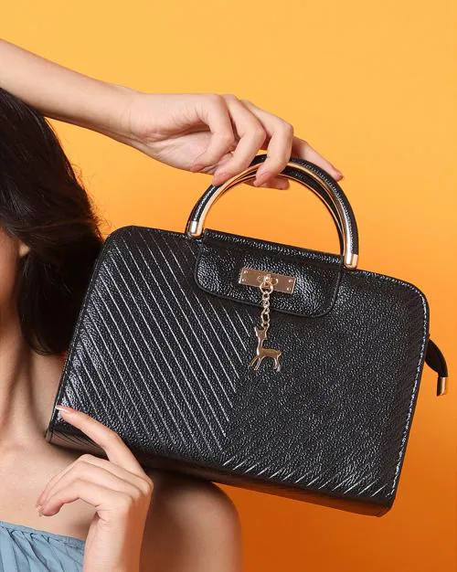 Buy Black Metal Handle Hand Bag Online at Best Prices in India - JioMart.
