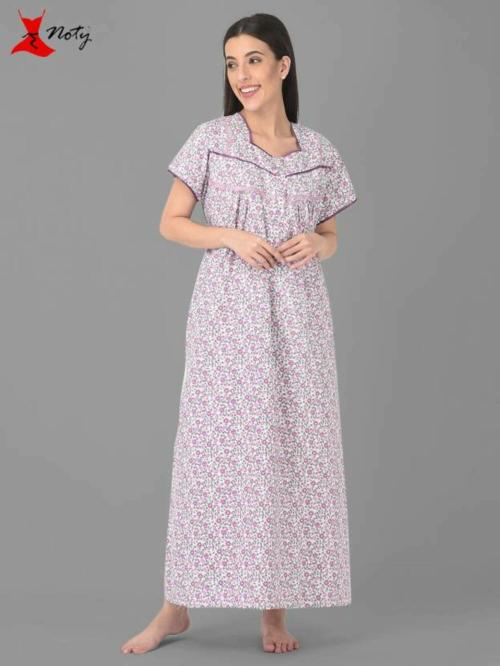 Buy Noty Women's- Nighty/Maxi/Gown- Cotton Fabric- Floral Print, Short ...