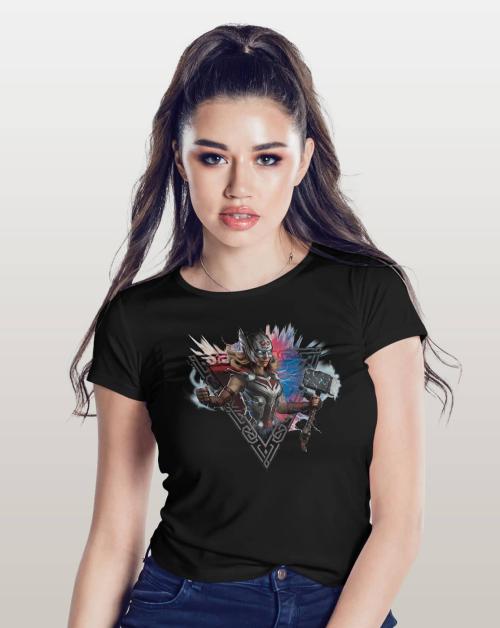 Buy Macmerise Mighty Thor Pose Black T-shirt for Womens Online at Best ...